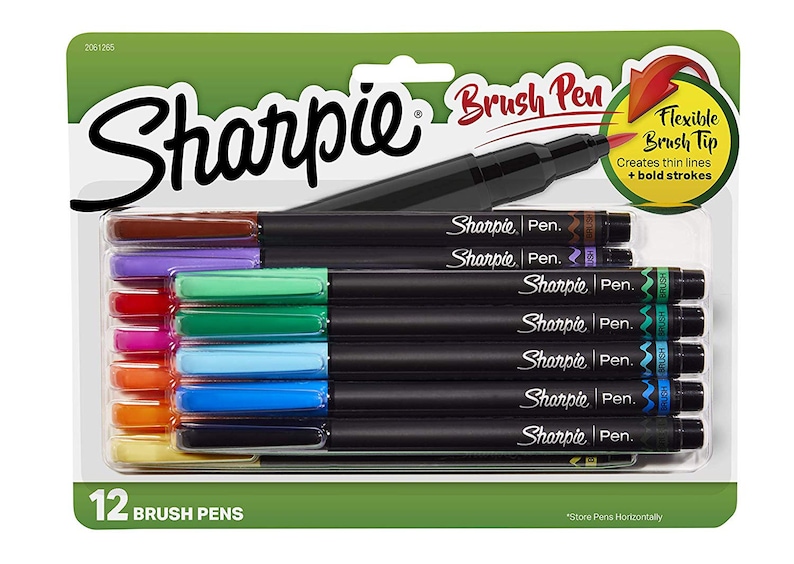 12 Color Sharpie Brush Tip Pens; 12 Pack Art Pens, Markers; Crafts ...