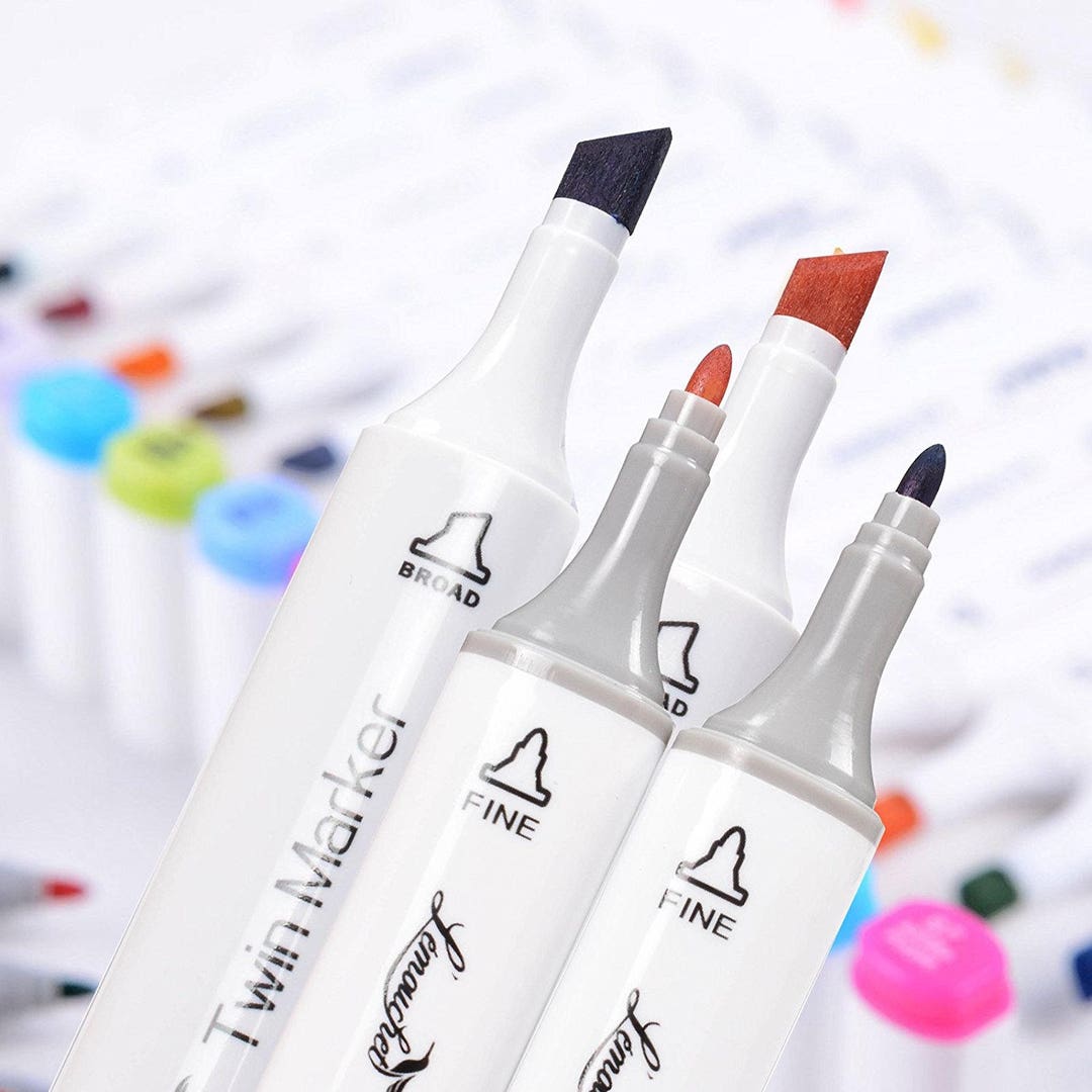 168 Markers Artist Set; Set of 168 Marker Pens, Twin Dual Tips; Sketch ...