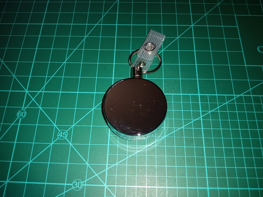 Blank Heavy Duty Blank Metal ID Badge Reel With Retractable Cord and ...