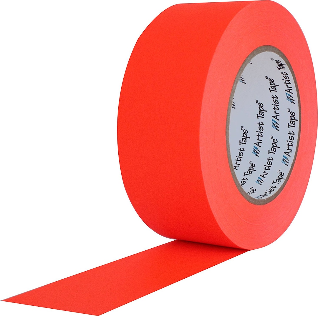 1/2 Inch Fluorescent Orange ARTIST TAPE Flatback Printable Paper Board ...