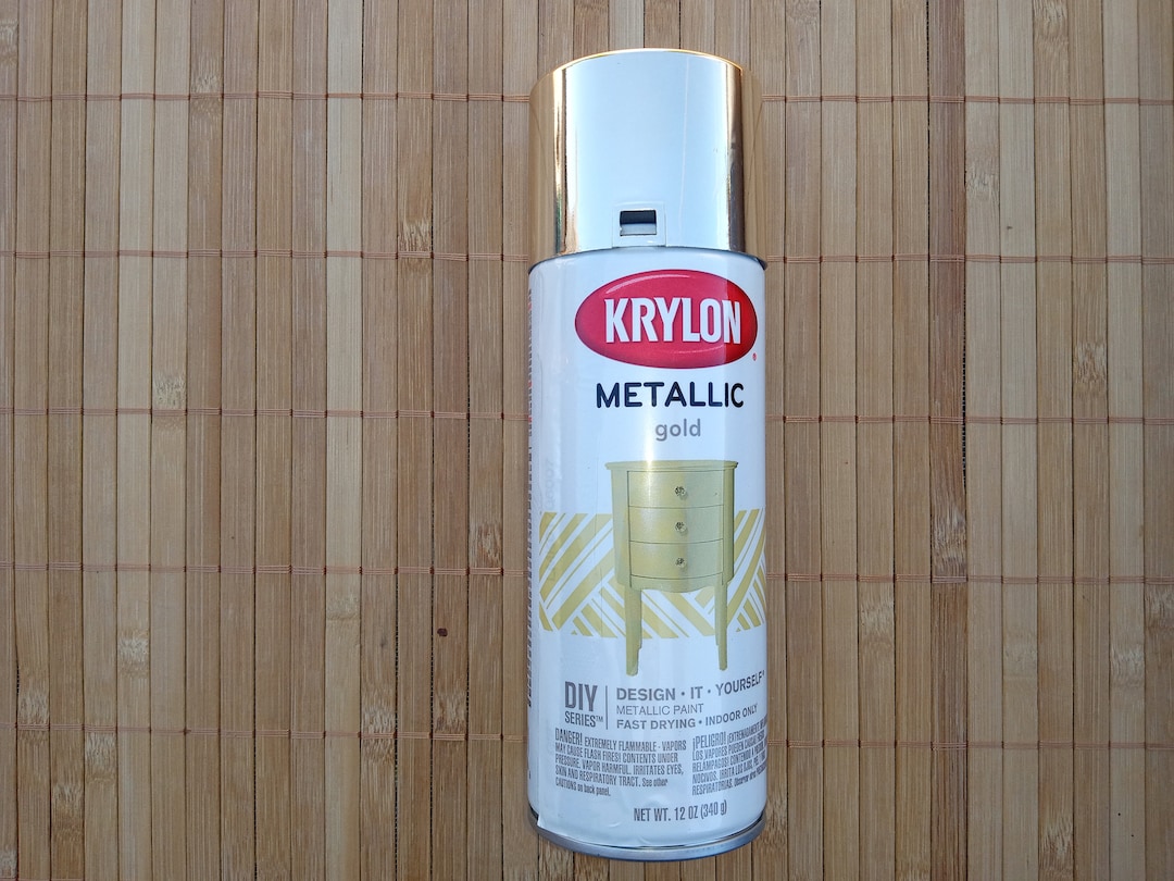 Krylon Metallic Gold Aerosol Spray Paint; Durable Brilliant Finish ...
