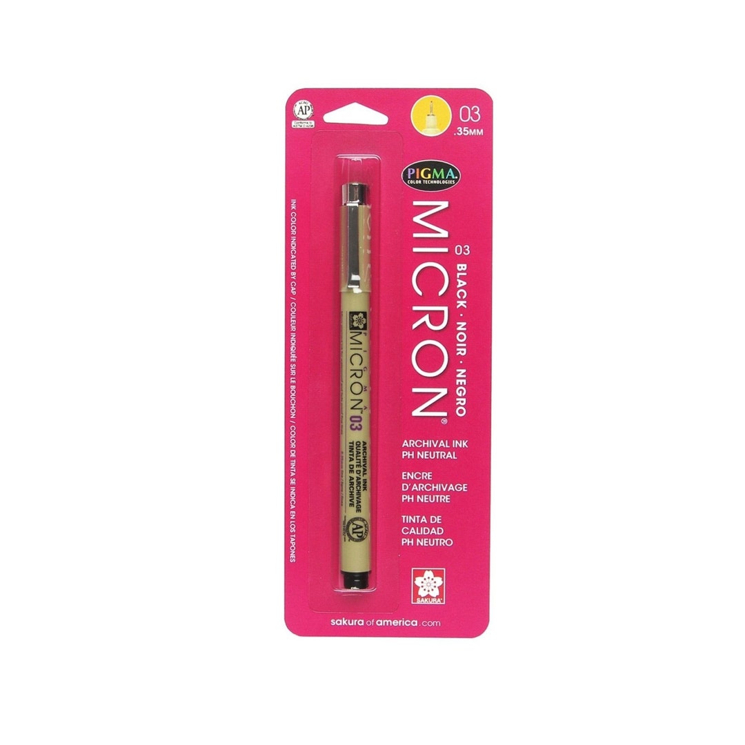 Sakura Pigma Micron Ink 03 Ink Pen, 0.35-mm Extra Fine Tip, Black ...