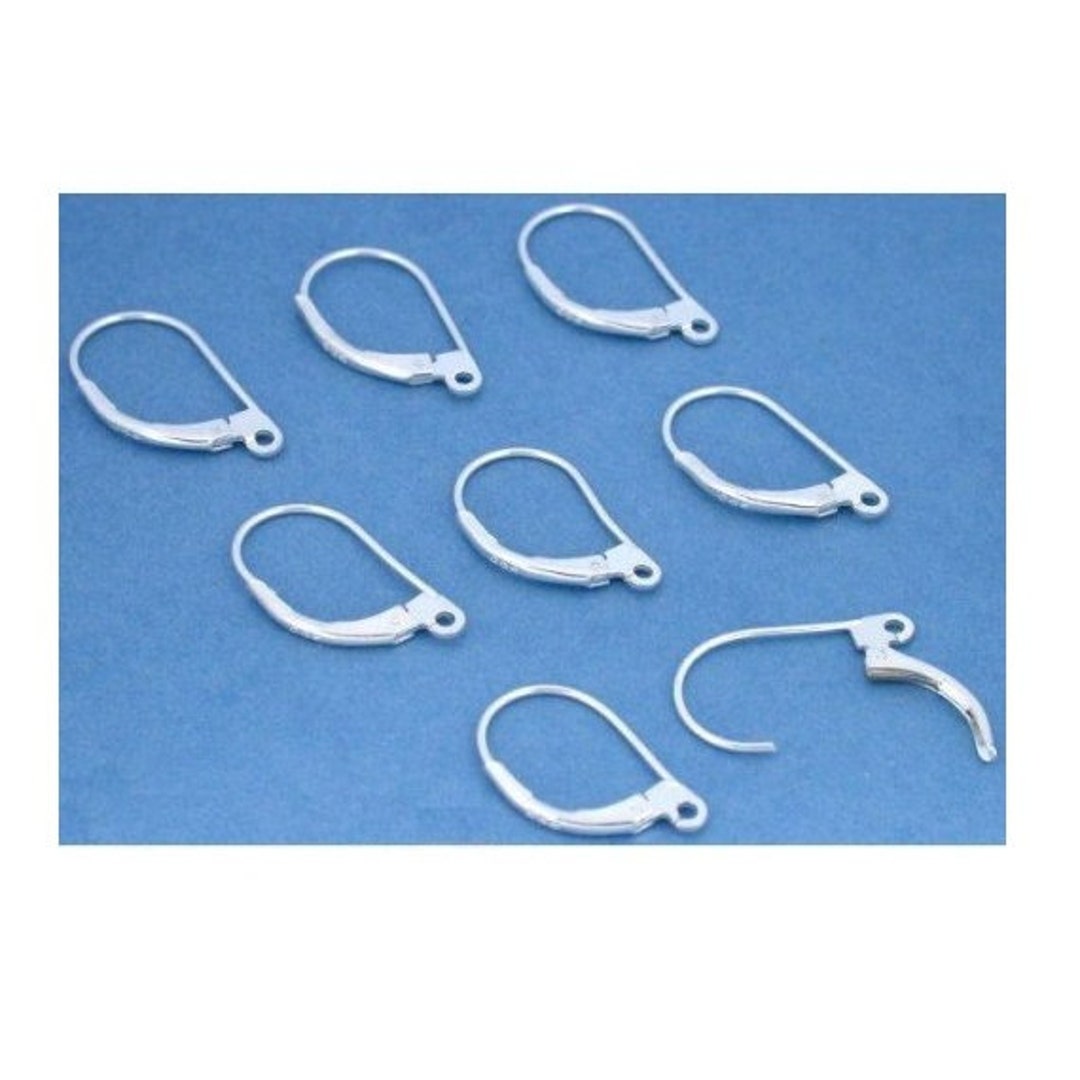 Silver Earring Clasps, Leverback Earring Clasps Findings, Spring Loaded ...