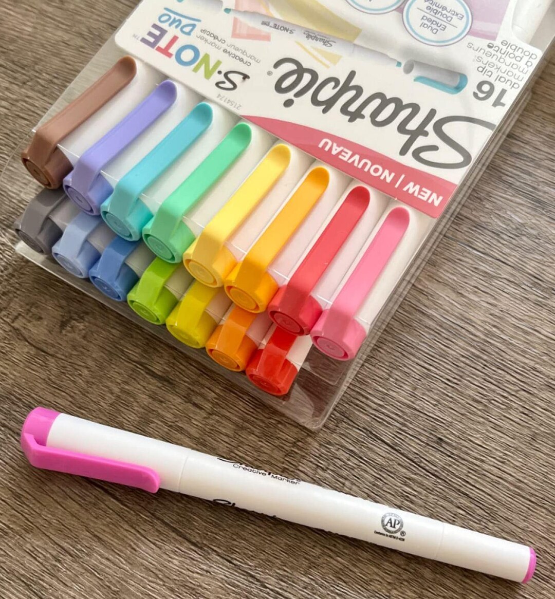 16 Sharpie S-note Duo Dual-ended Creative Markers / Highlighters, Fine ...