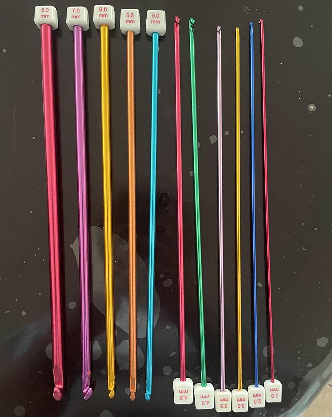 11 Long Crochet Hooks, Tunisian, Afghan Crocheting Needles, Sizes 2 Mm ...