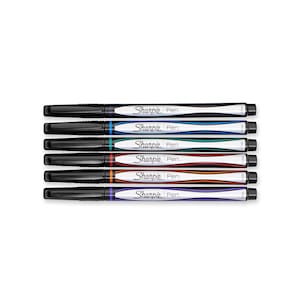 6 Writing, Calligraphy Sharpie Fine Point Tip Pen, Stylo, 6 Colored ...
