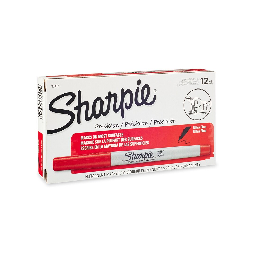 Red Sharpie Ultra Fine Point Precision Markers, Box of 12 Red Markers ...