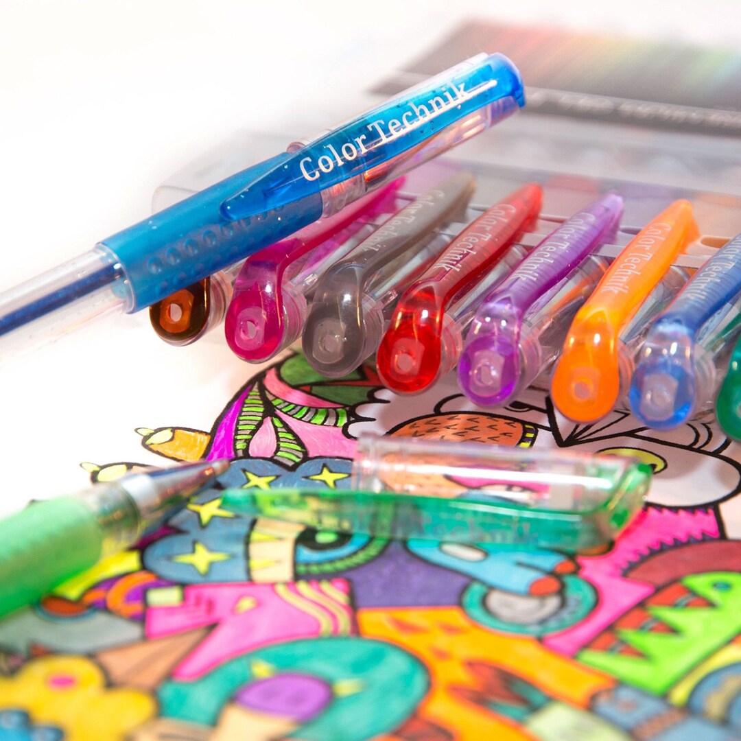 12 Coloring Gel Pens; Adult Coloring Books, Drawing, Bible Study ...
