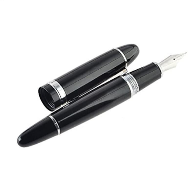 Classic Heavy Black Fountain Pen Medium Nib Silver Trim - Etsy
