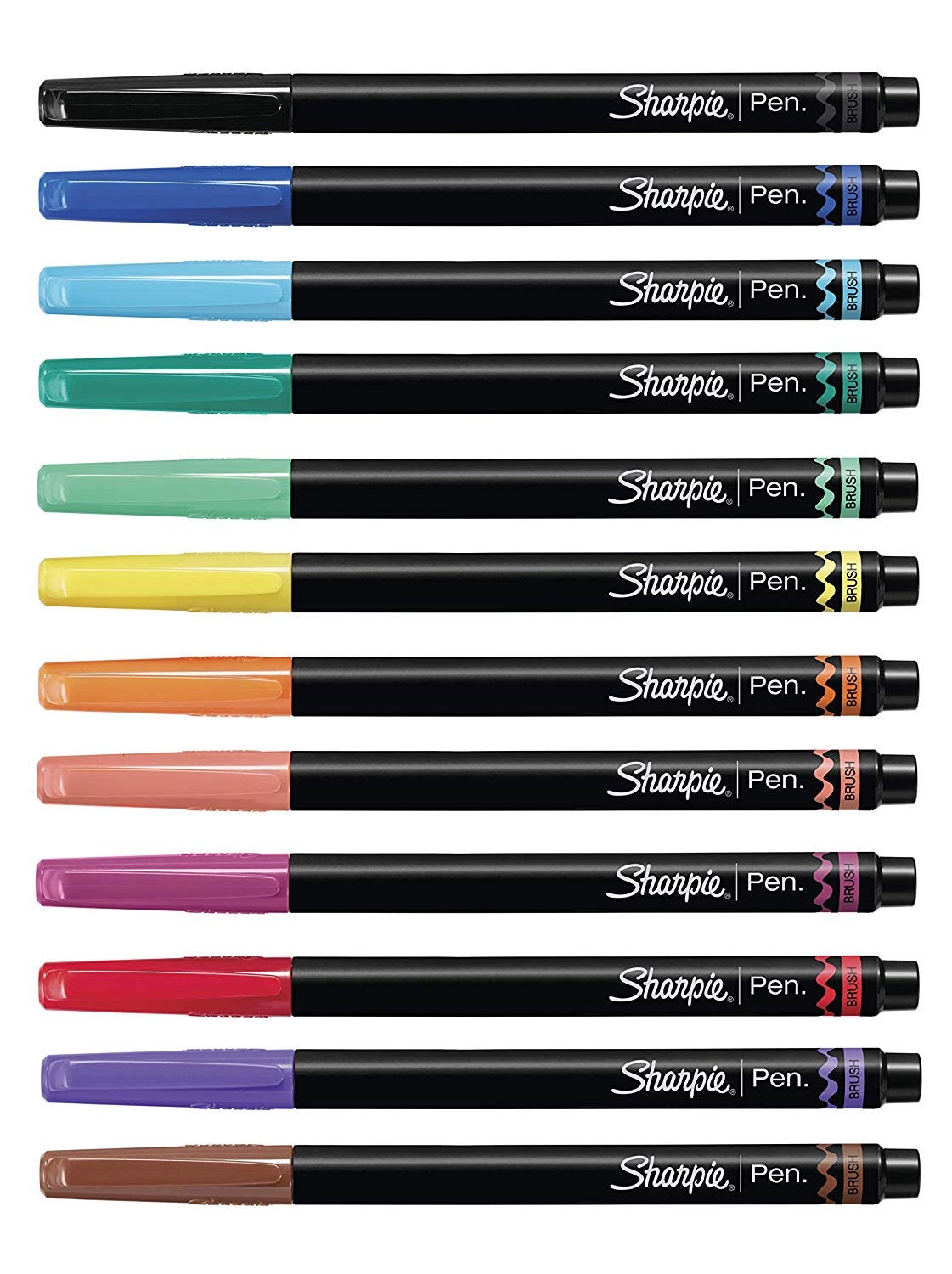 12 Color Sharpie Brush Tip Pens 12 Pack Art Pens Markers - Etsy