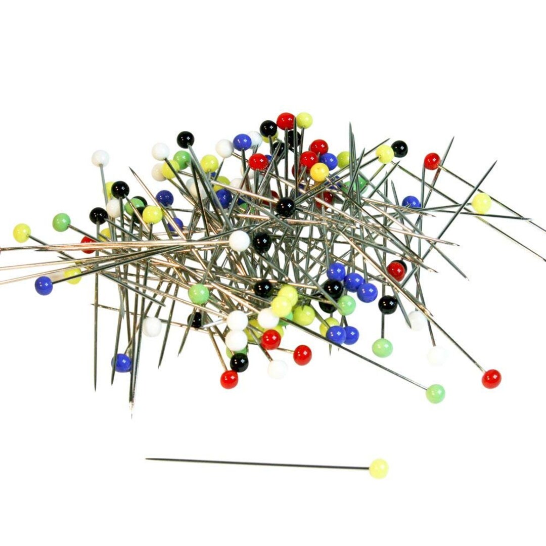 100 Straight Pins, Glass Pins, Quilting Pins, Glass Head Pins; Made in ...