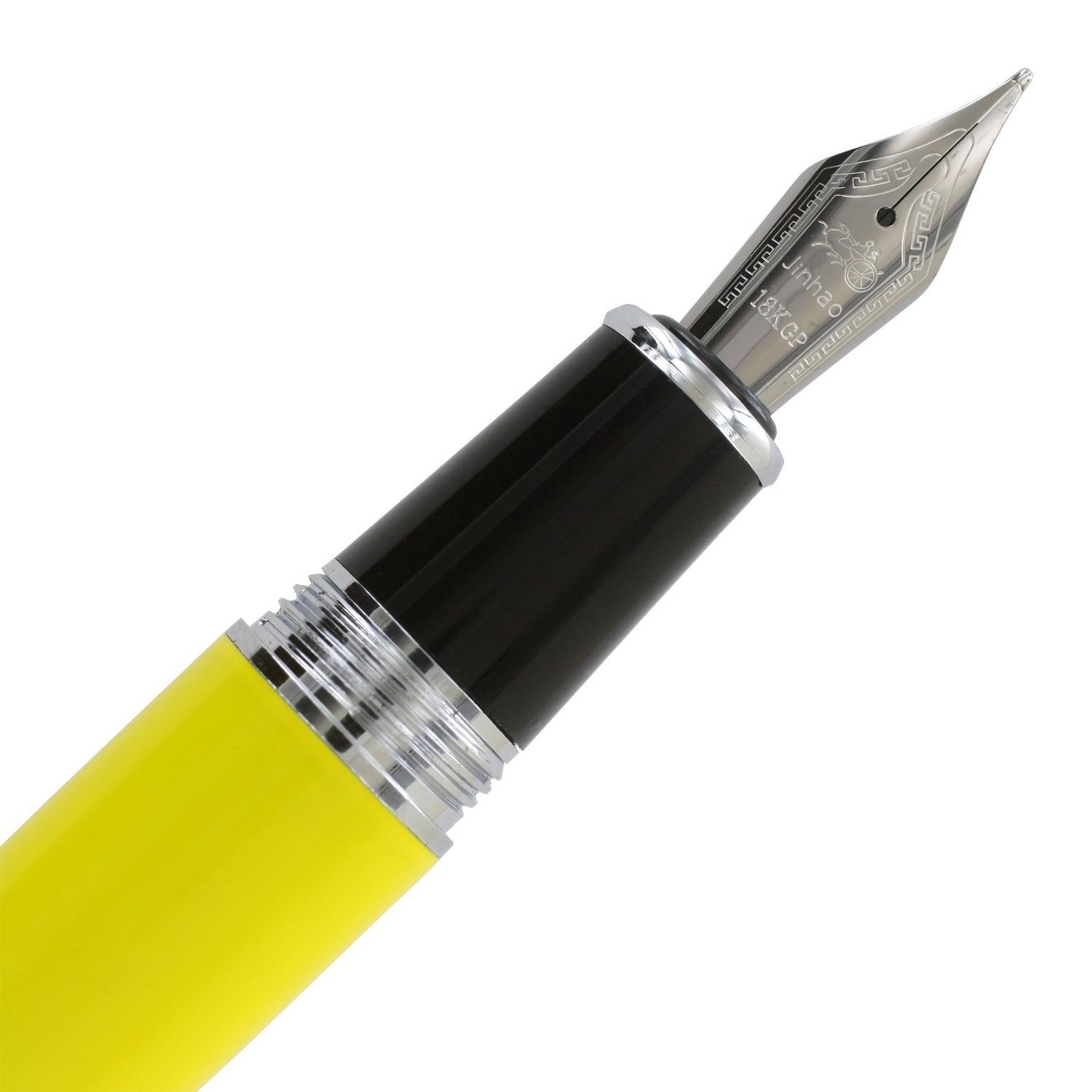 Fountain Pen Füller 18kgp Gold Medium Nib Yellow Chrome Trim - Etsy