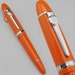 Classic Heavy Orange Fountain Pen, Medium Nib Silver Trim Fountain Pen ...