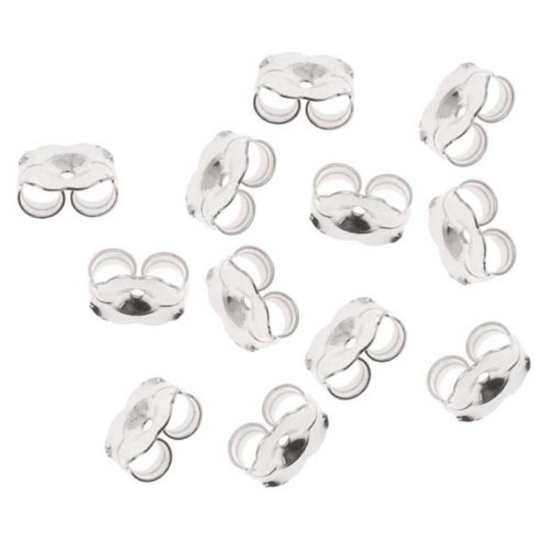 Sterling Silver Earring Backs, Protectors, 12 Piece; 6mm Earring Wire ...