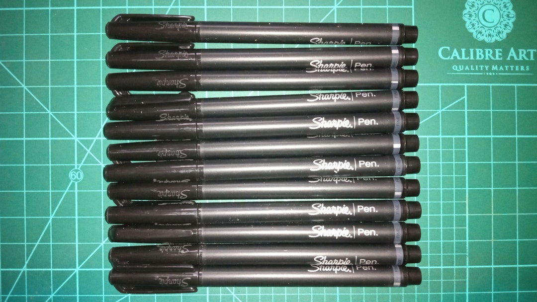 12 Black Sharpie Felt Tip Pens, Stylo, Fine Point, 0.4mm, 1742663 ...