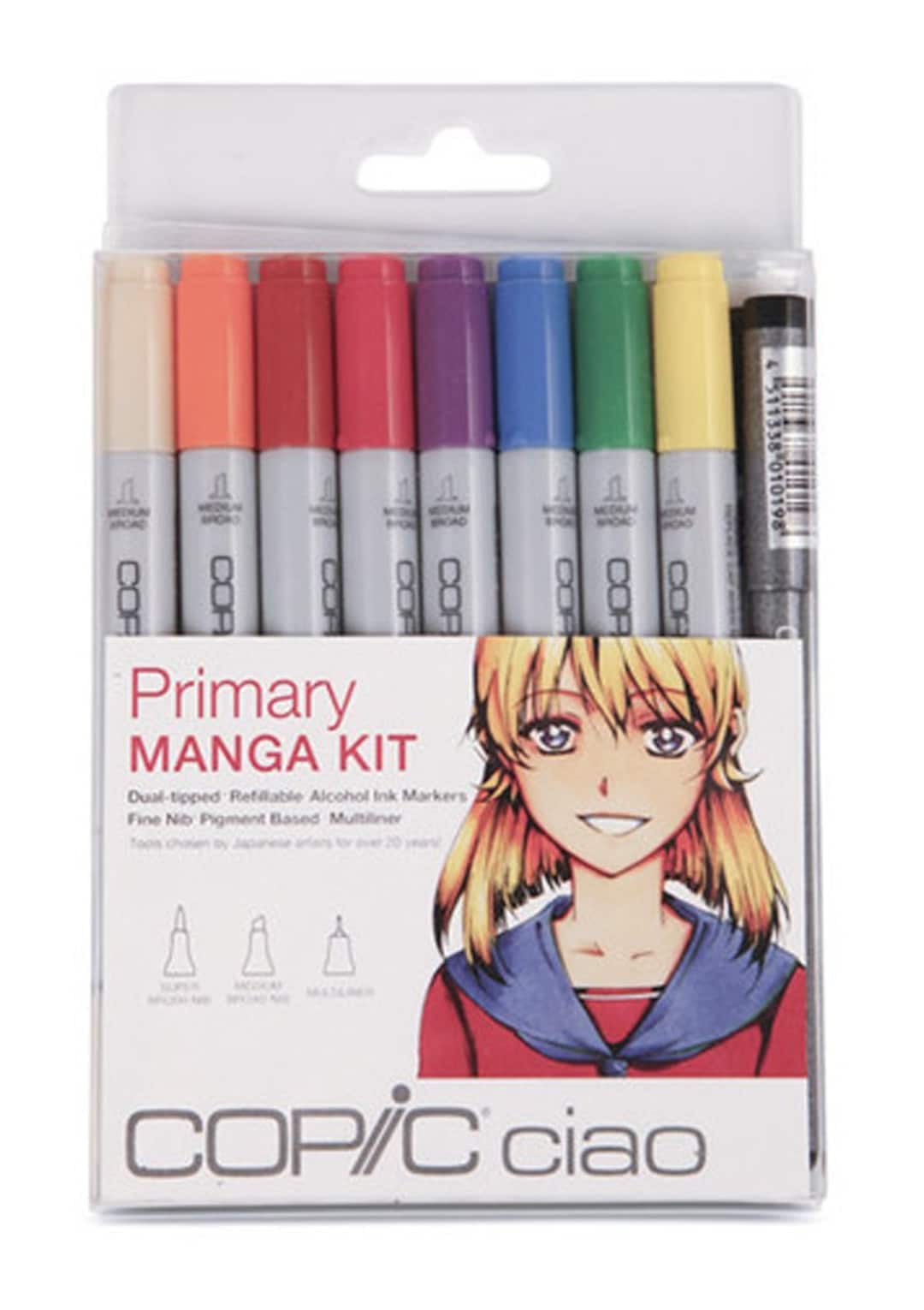 Copic Manga Primary Colors Markers; Copic Ciao Manga Set of 9 Pens - Etsy