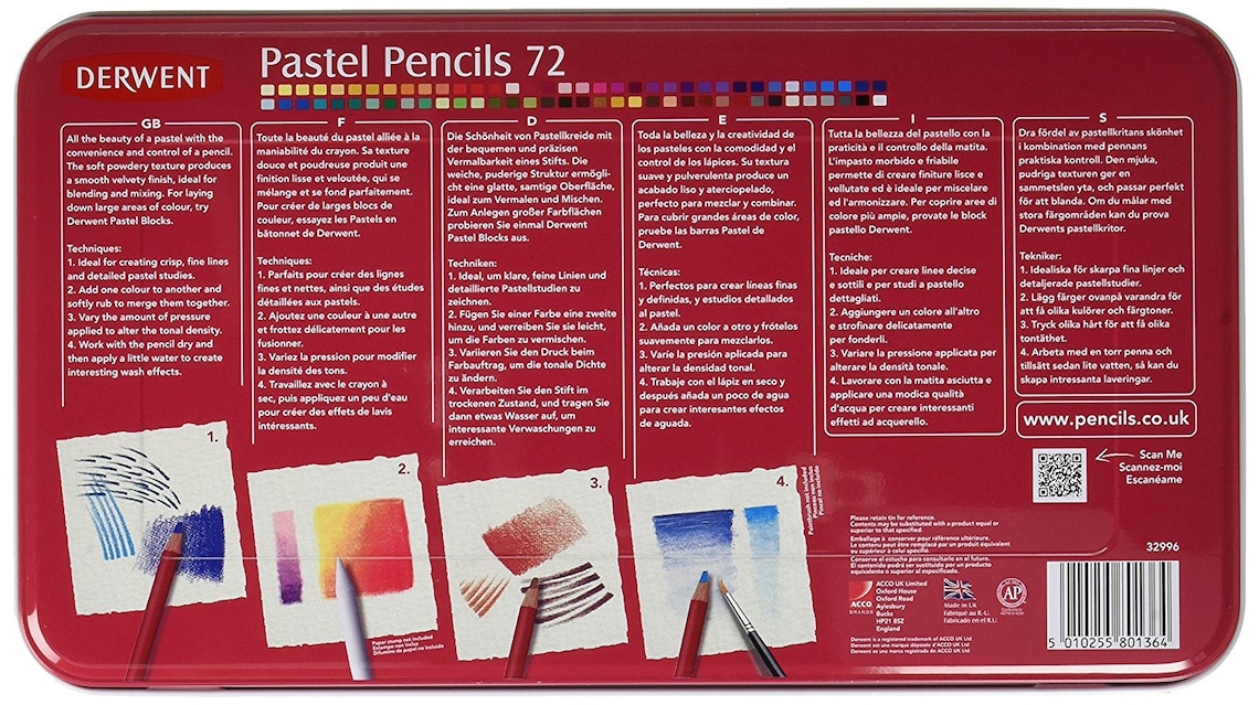 72 Derwent Pastel Drawing Pencils 4.5mm Core Drawing Manga | Etsy