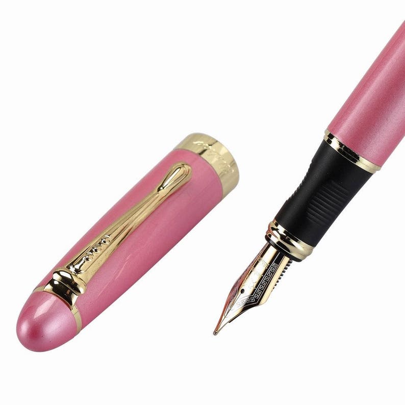 Pink Gold Fountain Pen, 18K GP Gold Nib Fountain, Ink Pen; Penne ...
