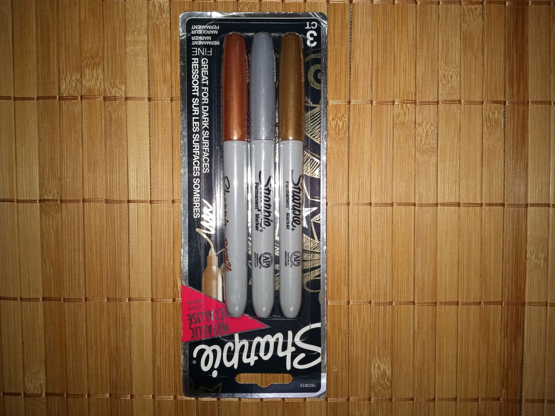 Gold, Silver & Bronze Metallic Sharpie Permanent Markers Fine Point ...