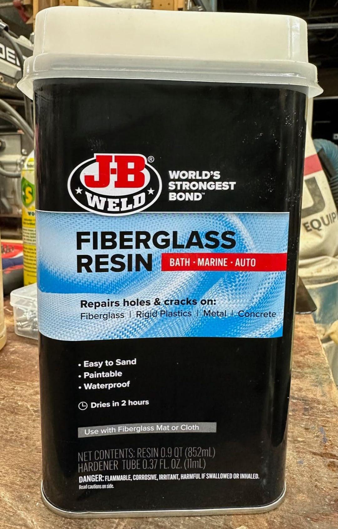 J-B Weld Fiberglass Resin Waterproof, Bath, Marine, Auto, Pool, Craft ...