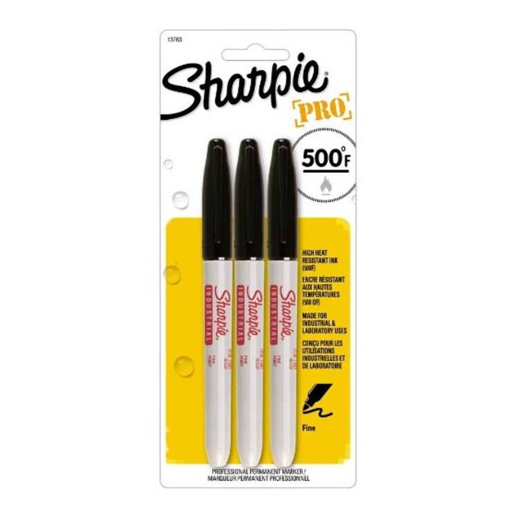 Sharpie Industrial Permanent Marker, Fine Point, 3 Pack; Industrial ...
