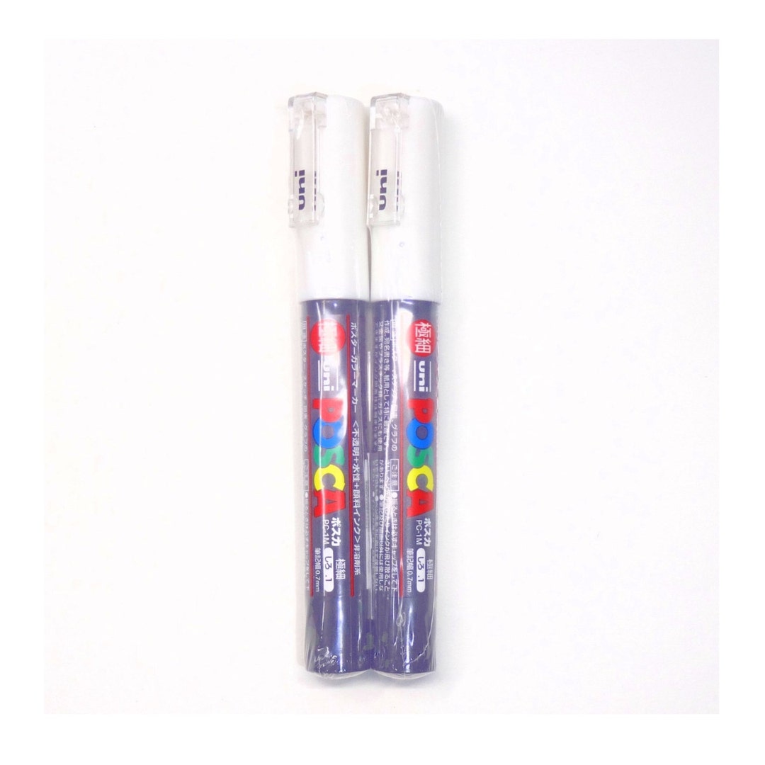 2 Uni-posca Japan Paint Marker Pens, Fine Point, Set of 2 White Markers ...