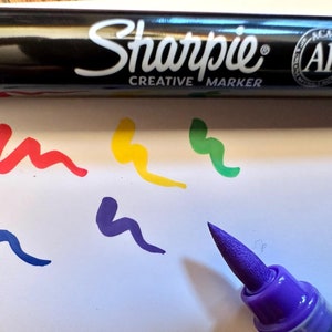 5 Sharpie Brush Creative Markers, Water-based No Bleed Acrylic Paint ...