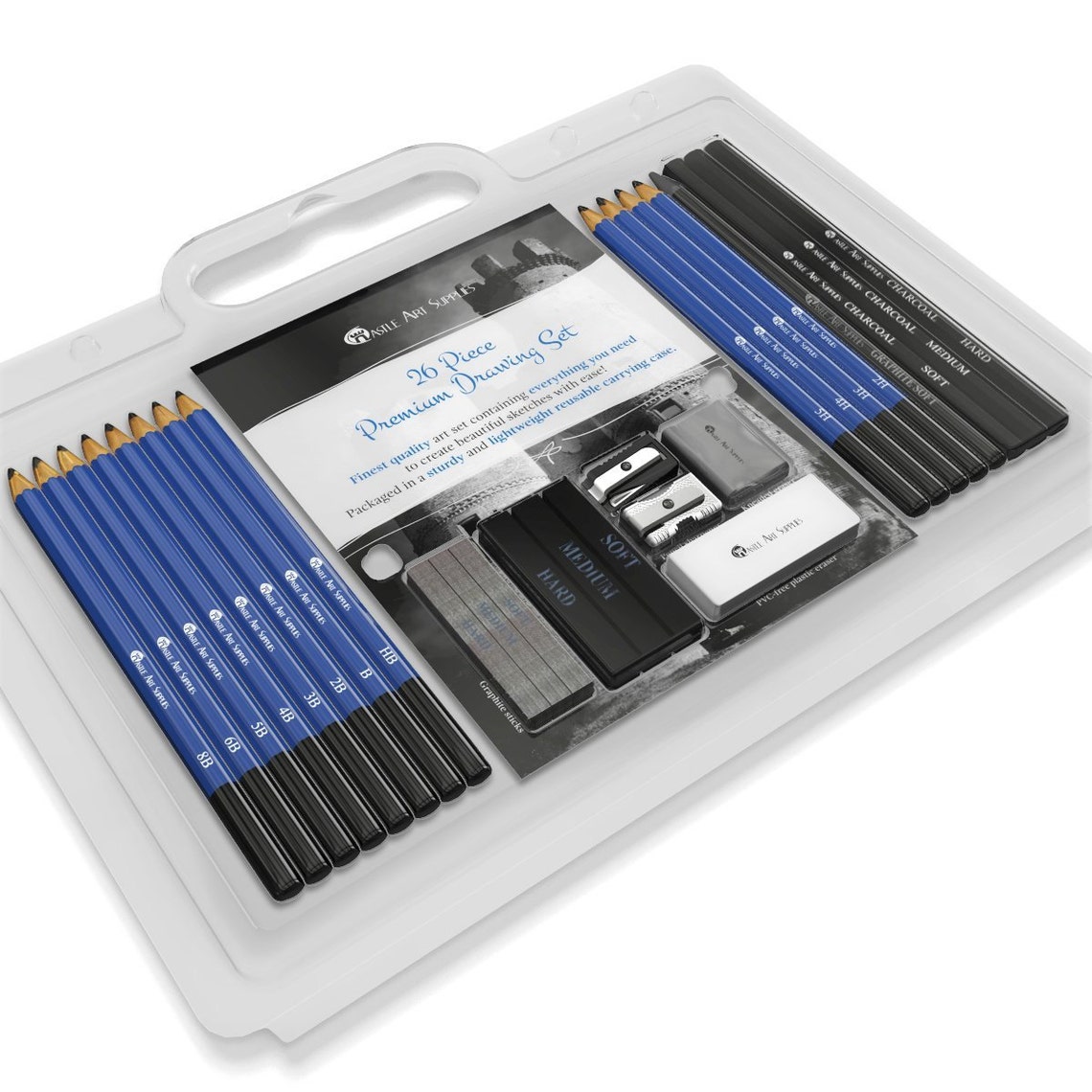 Sketch Kit, Drawing Kit, 26 Piece Graphite and Charcoal Pencil, Stick ...