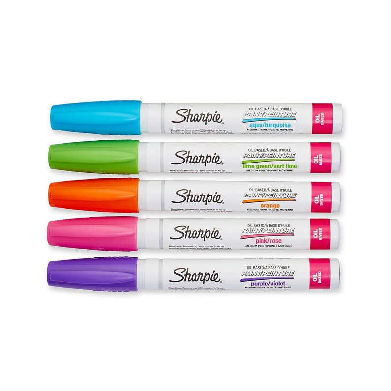 Sharpie Oil Based Medium Point Paint Markers, 5 Fashion Colored Sharpie ...