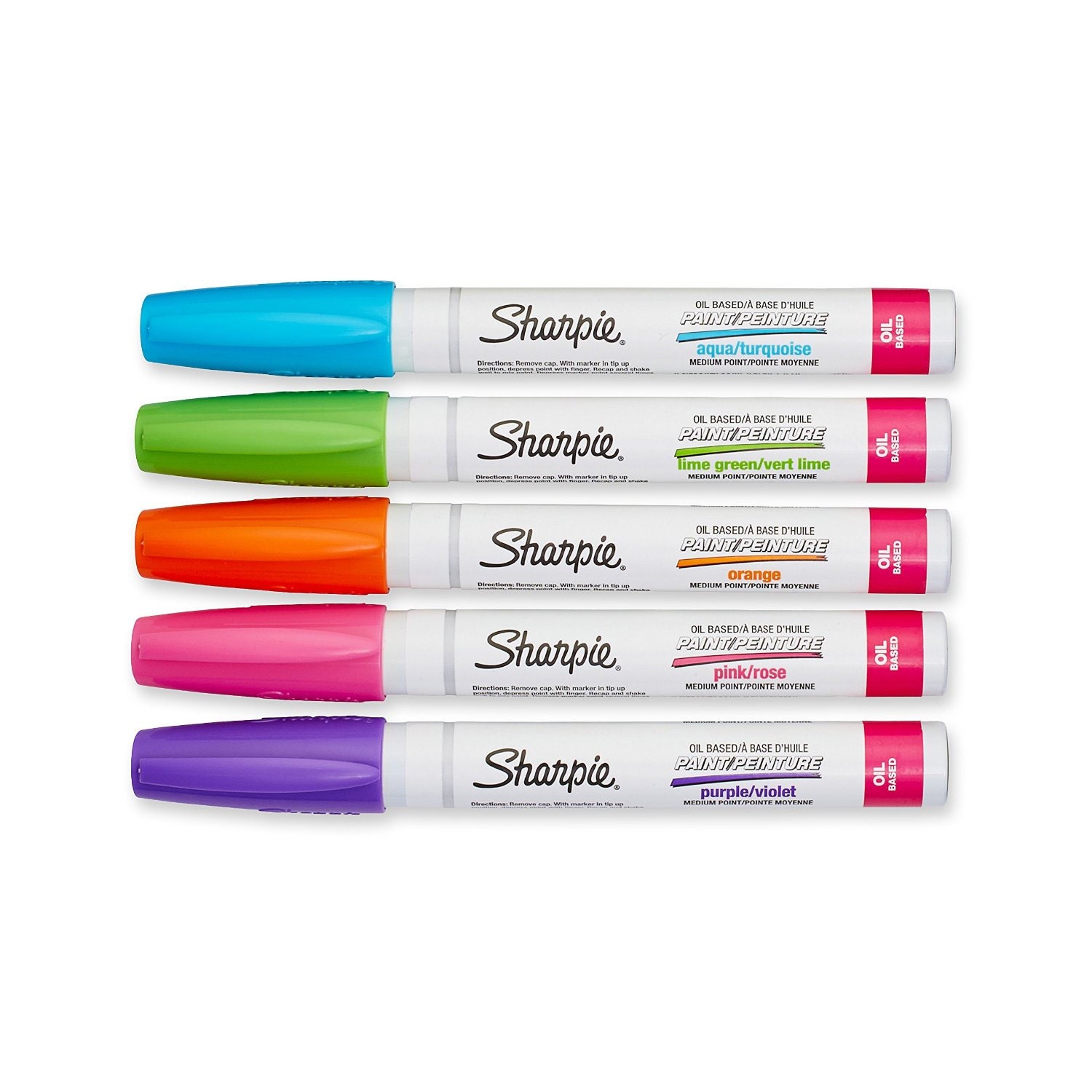 Sharpie Oil Based Medium Point Paint Markers, 5 Fashion Colored Sharpie ...