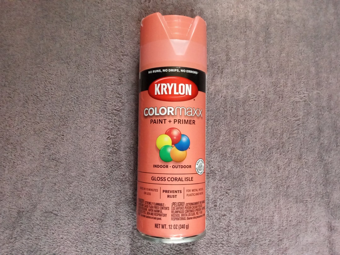 Gloss Coral Isle Krylon Colormaxx Spray Paint and Primer; Indoor ...