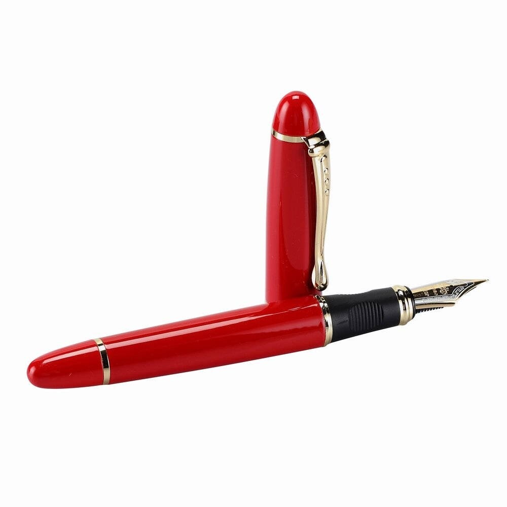 Bright Red Gold Fountain Pen 18K Gold Nib Fountain Ink Pen - Etsy UK