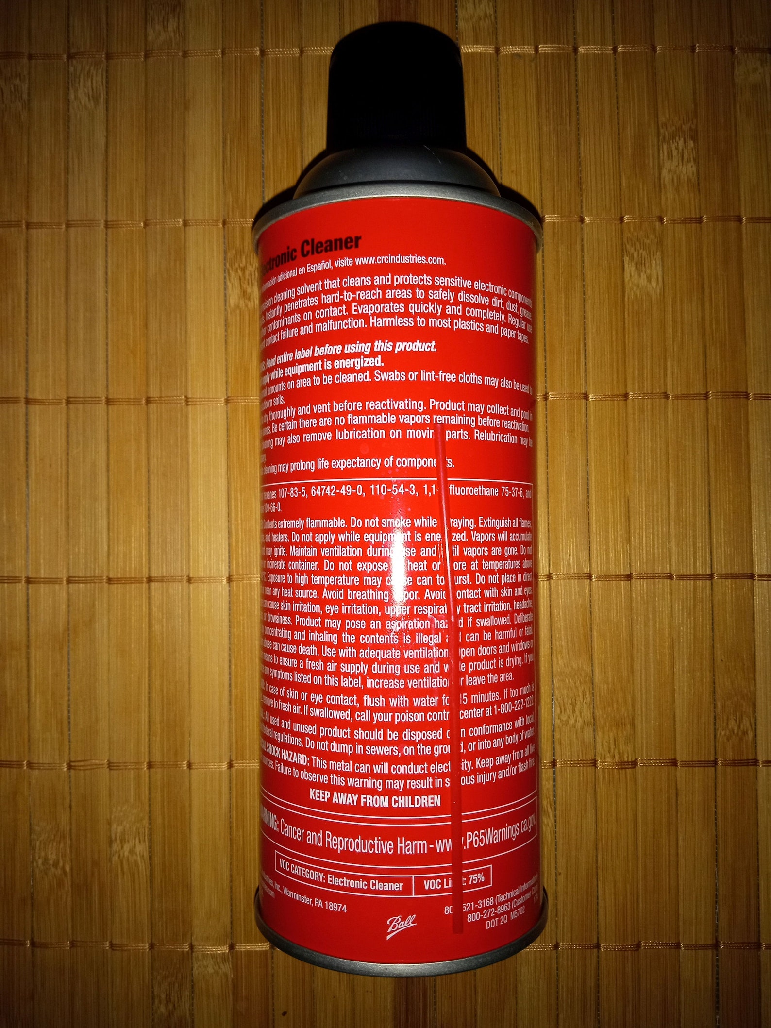 CRC QD Electronic Cleaner, 11 Wt Oz, 311g Aerosole Spray, Residue Free ...