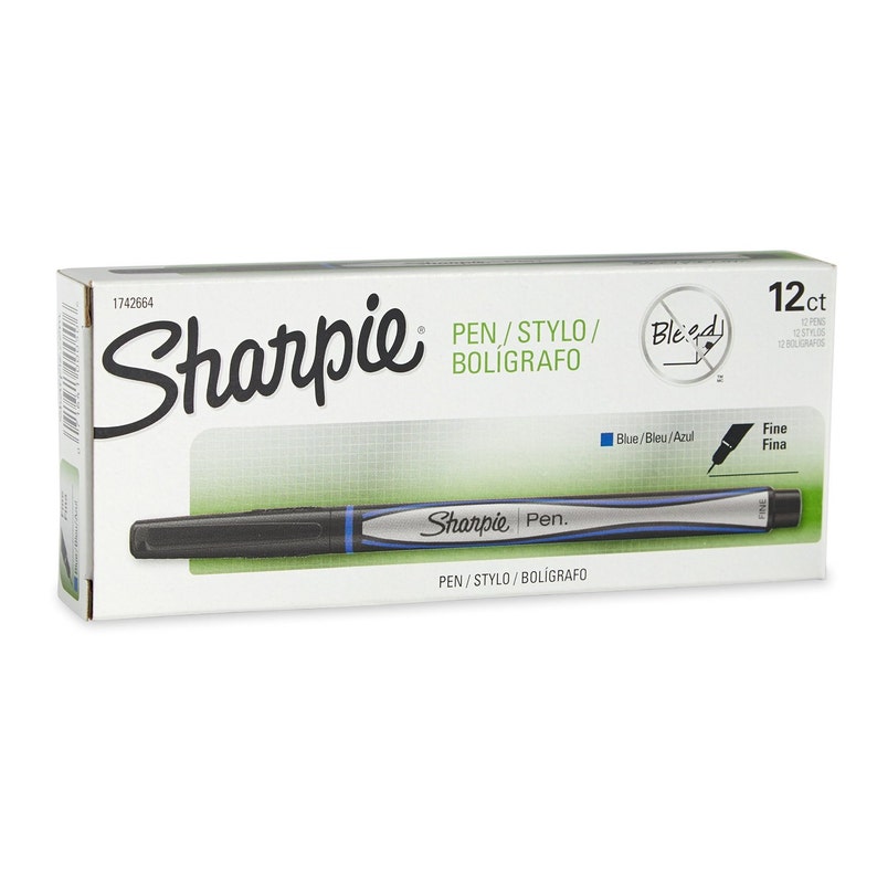 12 Sharpie Blue Pens Fine Tip Sharpie Calligraphy Markers - Etsy
