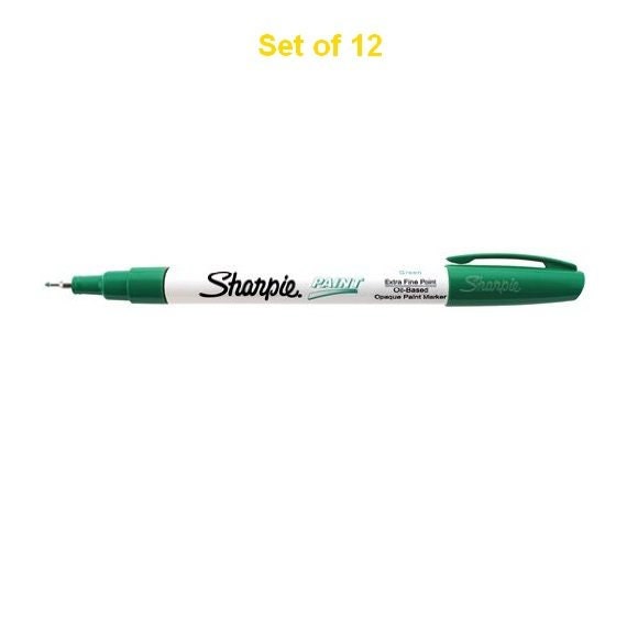 12 Sharpie Paint Green Oil-based Permanent Markers Extra Fine - Etsy