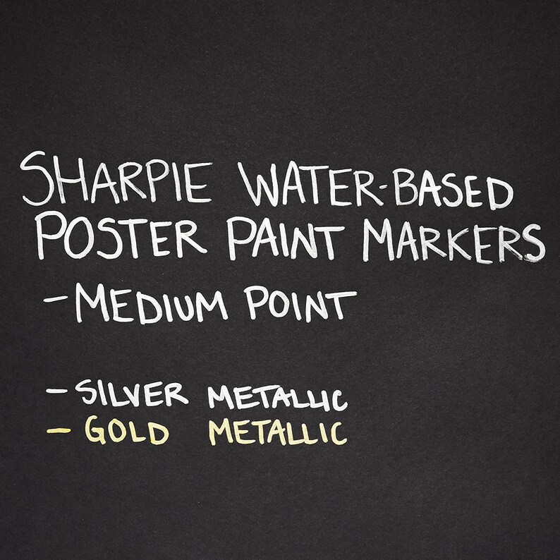 Gold & Silver Metallic Sharpie Paint Pen Markers Medium Point | Etsy