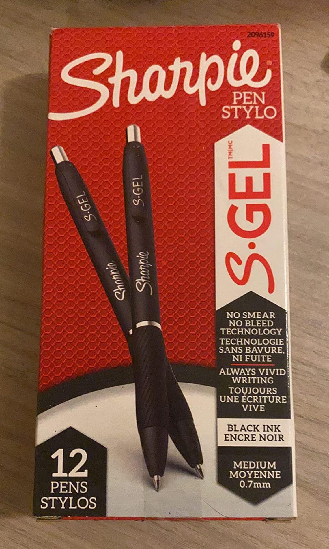 12 Sharpie S-gel Gel Pens, Medium Tip, Point 0.7mm, Black Body, No ...