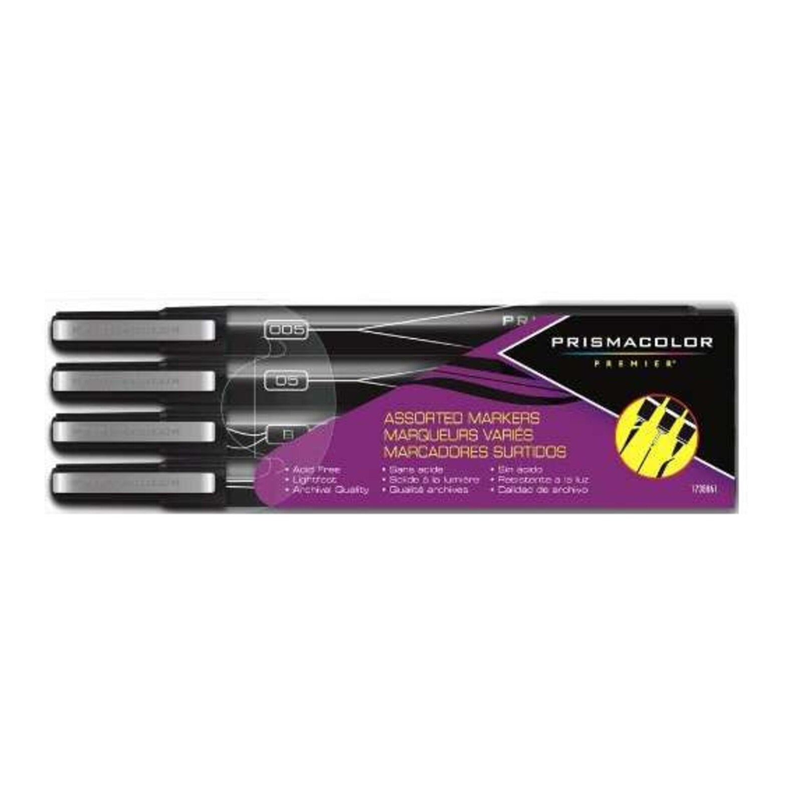 4 Prismacolor Premier Black Color Pens Markers; Fine Tips (005, 05 ...