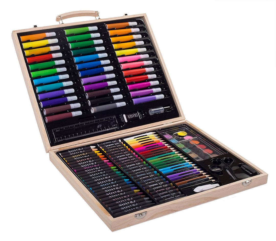 Art Set, 80 Piece, Delux Art Set, Darice; 24 Color Pencils, 24 Oil ...