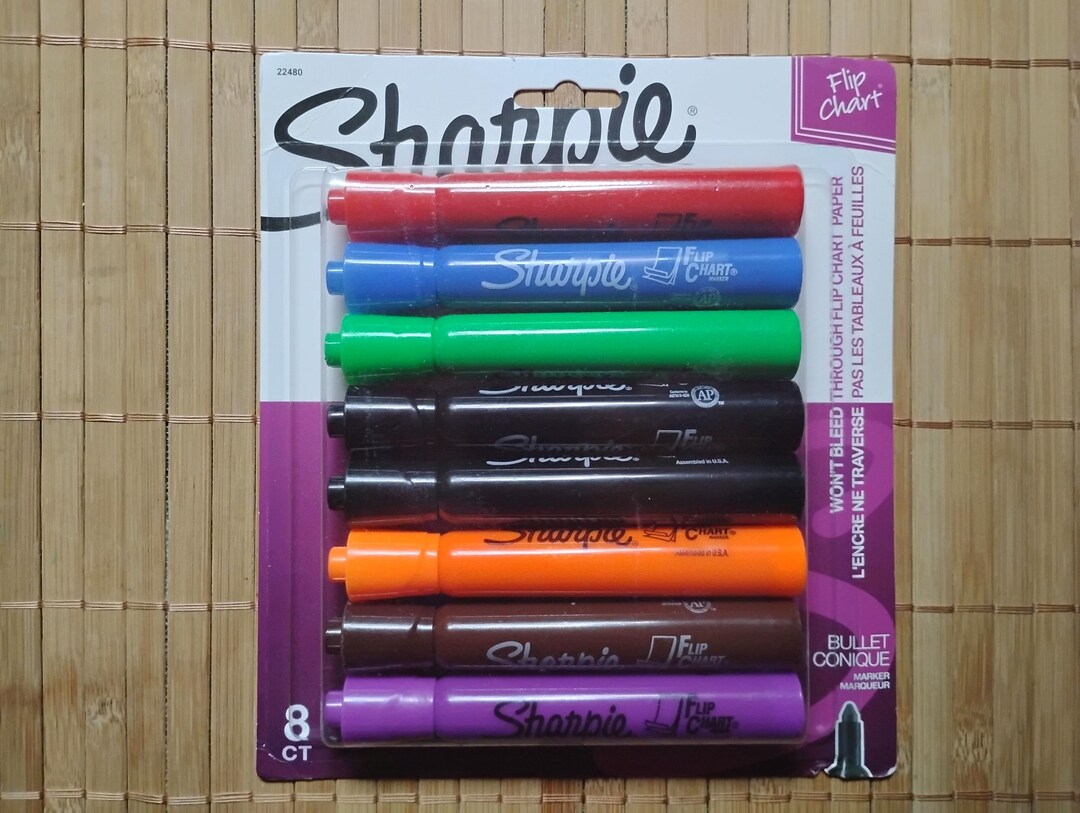 8 Colors Sharpie Flip Chart Markers, Bullet Tip, Point, 22478 - Etsy