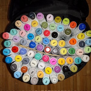 72 Dual Tip Markers Artist Set, Alcohol Ink, Bullet & Chisel Dual Nibs ...