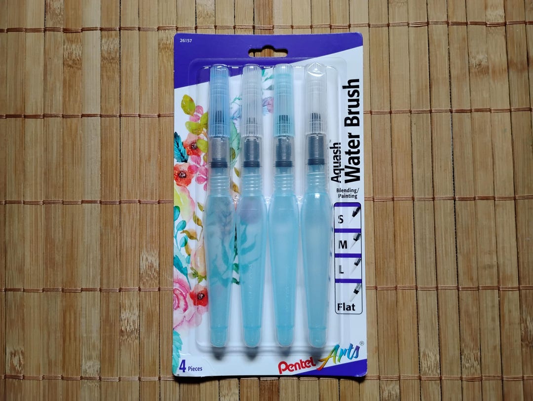 4 Portable Water Brushes, Watercolor Brushes, Refillable Water Brush ...