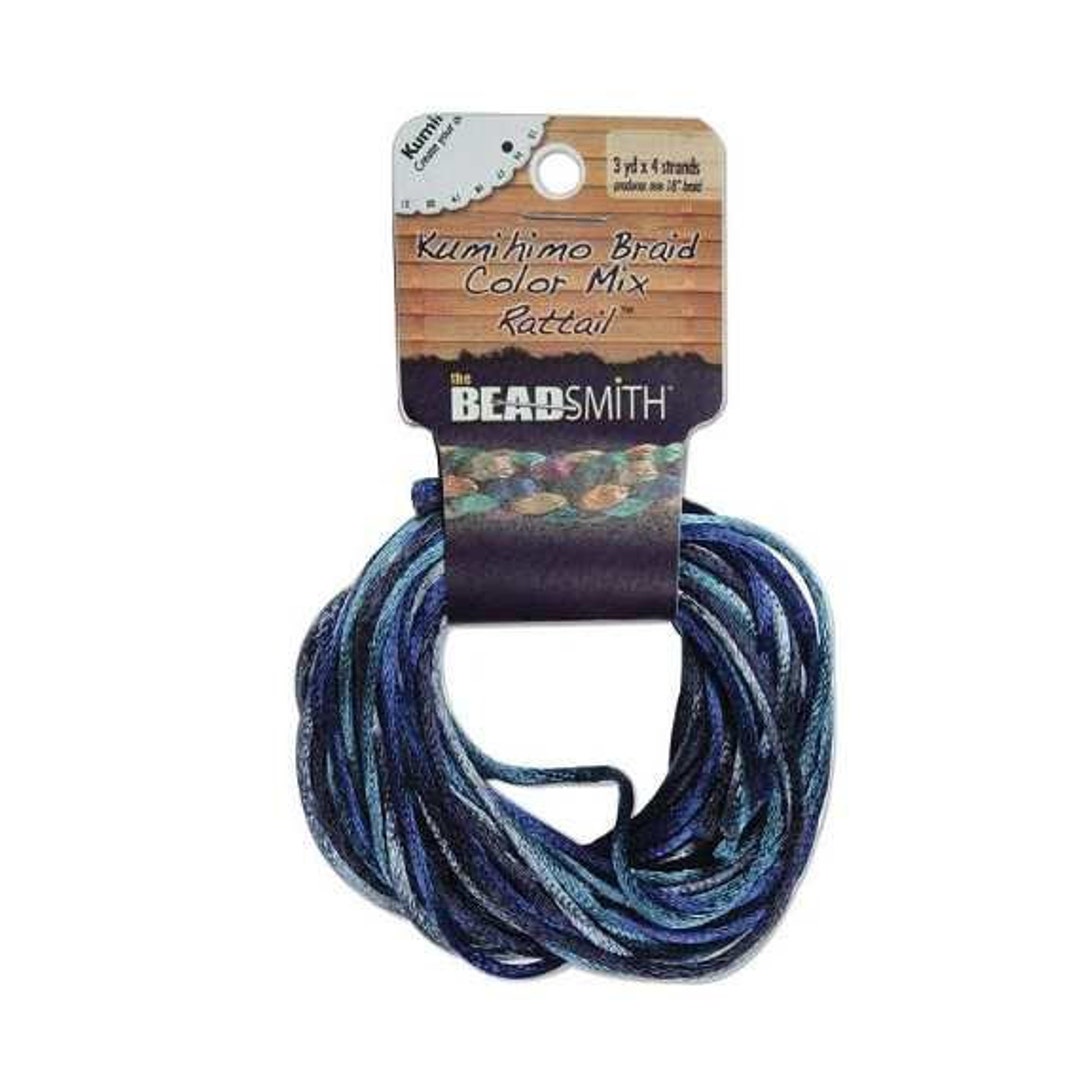 4 Strands of Satin Rattail Braiding Cord. 3 Yards Each. Diameter 2mm ...