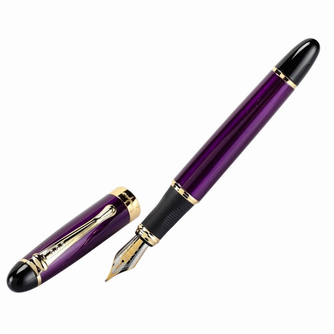 Purple Gold Fountain Pen, 18K Gold Nib Fountain, Ink Pen; Penne ...