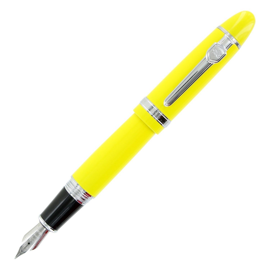 Fountain Pen Füller, 18kgp Gold Medium Nib Yellow Chrome Trim Fountain ...