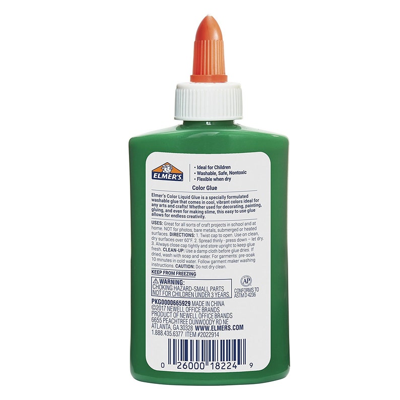 Green Elmer's Liquid Washable Color Glue Washable | Etsy