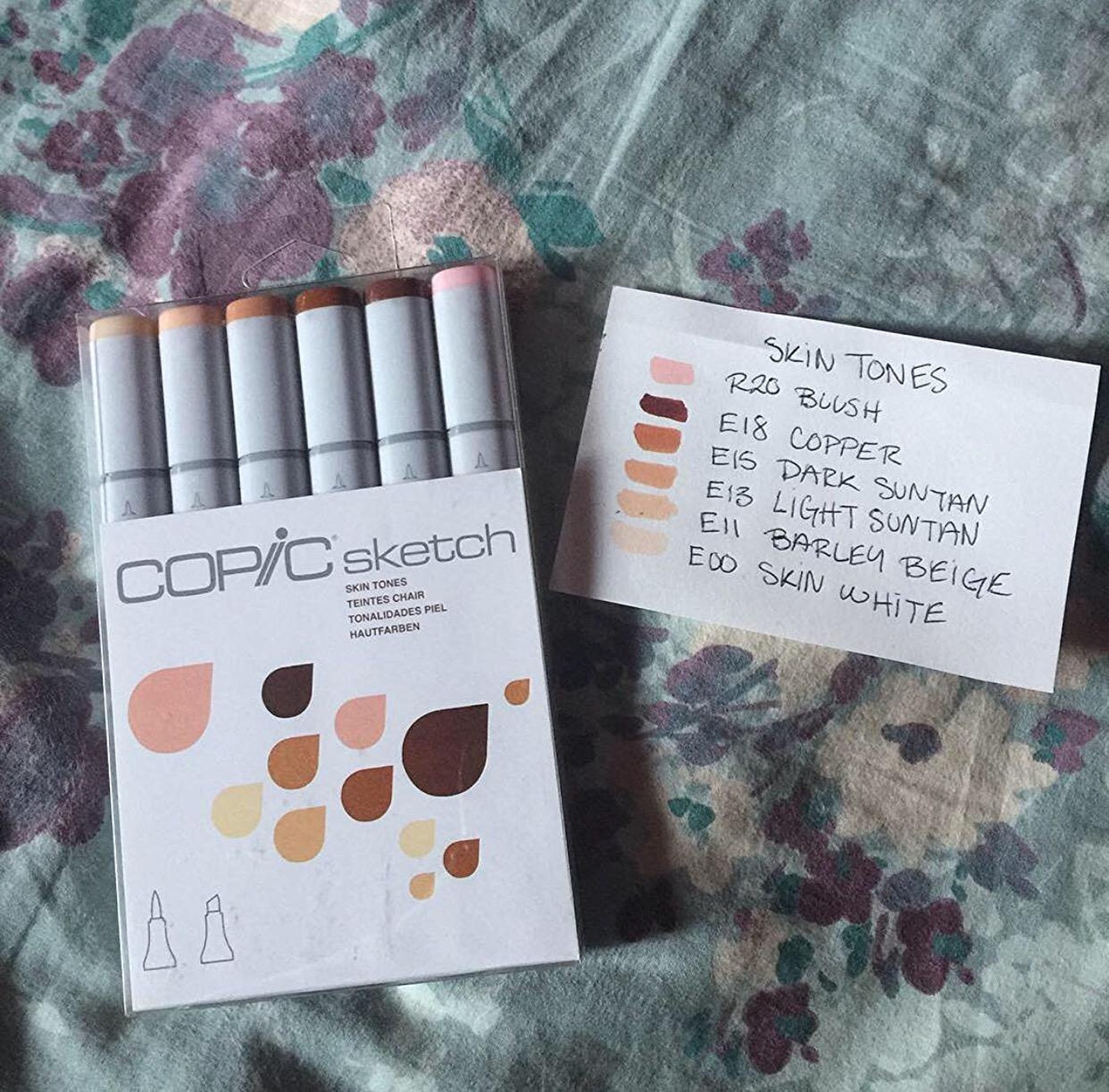 Copic Skin Tones I Pens Copic Sketch Set of 6 Markers | Etsy