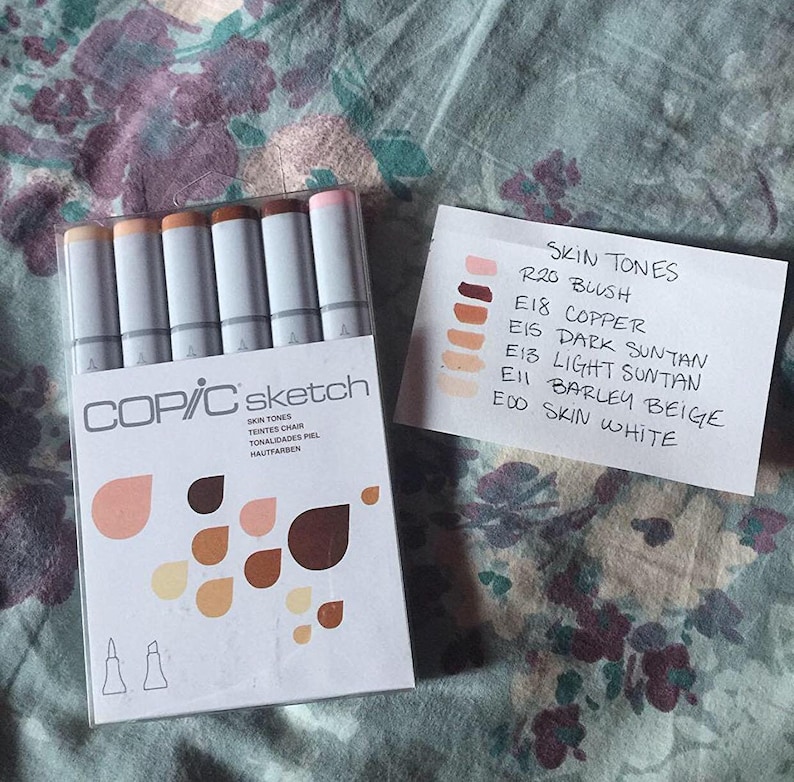 Copic Skin Tones I Pens Copic Sketch Set of 6 Markers | Etsy