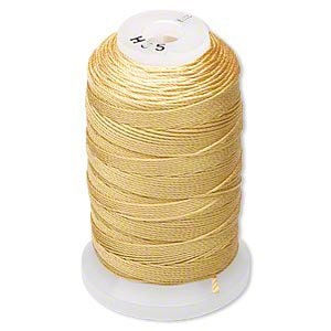 Gold Yellow Natural Pure Silk Beading Cord, Thread, Size E, 0.0128 Inch ...