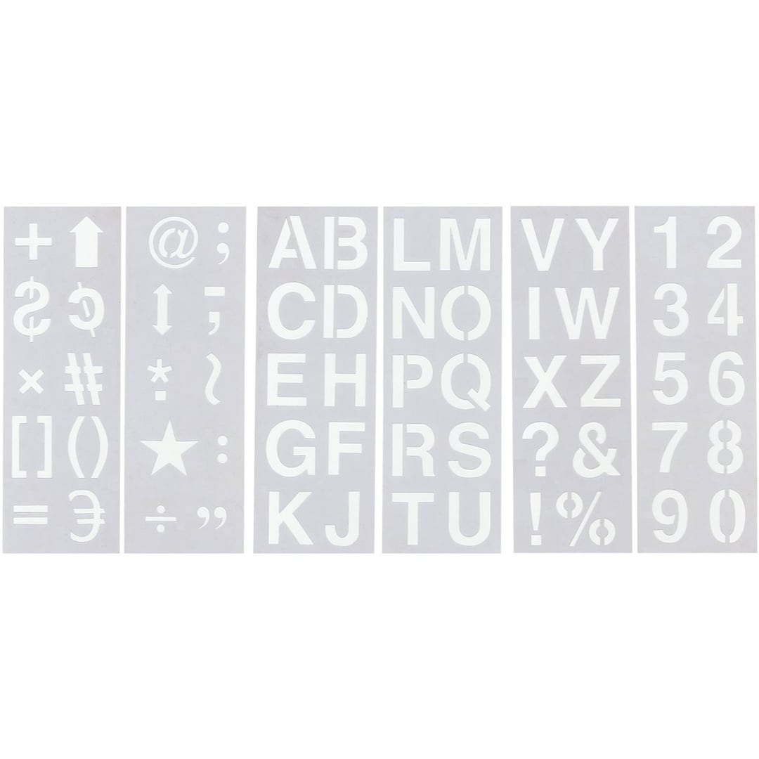 Template Stencil Lettering Guide Letters, Alphabet, Numbers, Symbols ...